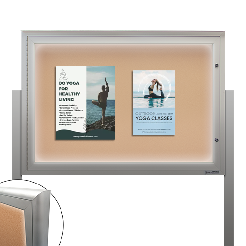 WeatherPLUS Outdoor Poster Display Stands | LED Lights and Radius Edge – FloorStands