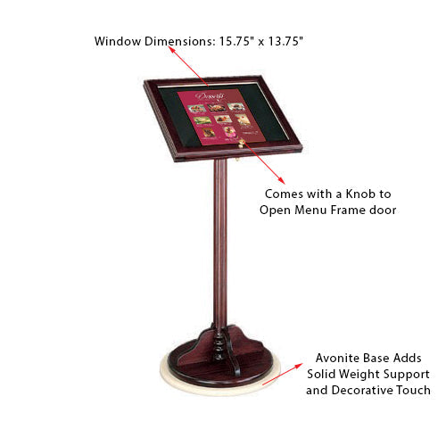 16x14 Hardwood Ultra Luxury Tilted Menu Stand with Landscape Frame – FloorStands