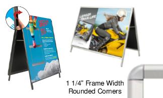 Shop A-Frame Poster Sign Holders – 1 1/4" Wide Radius-Style Snap Frame ...