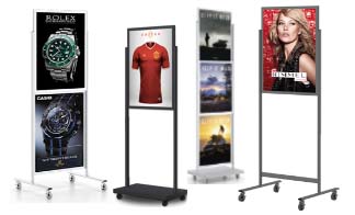 Portable & Durable: Shop Rolling Poster Display Sign Stands – FloorStands
