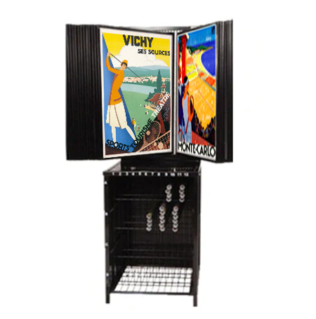 Floor Standing Poster Display Rack 24 Flip Panels + Poster Bin Storage ...