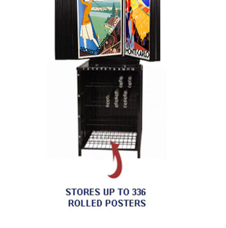 Floor Standing Poster Display Rack 24 Flip Panels + Poster Bin Storage ...