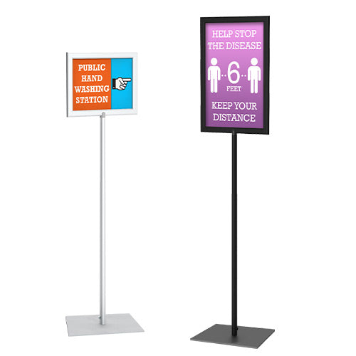11 x 17 Pedestal Sign Holder with Square Base | Slide-In Frame Design ...