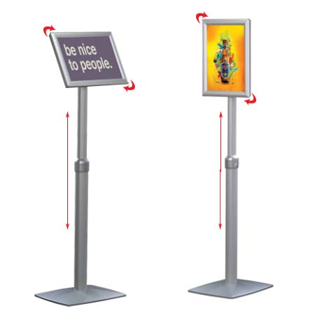 Adjustable 11x17 Rotating and Tilting Frame Sign Holder Floor Stand ...