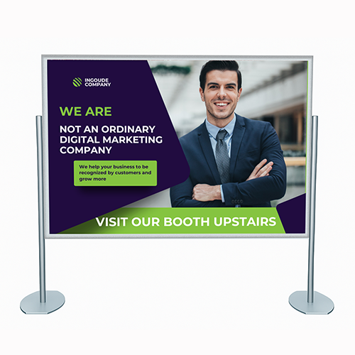 Large Format Poster Stand Display - 36x60 sign holder with 2 posts ...