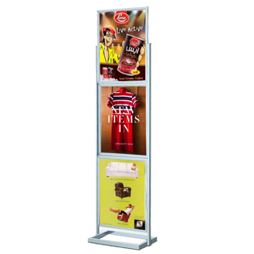 Three-Tier Retail Sign Holders Poster Stand for 22x28 Posters, 2-Sided ...
