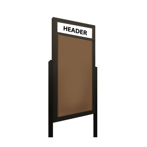 36x60 Ex Large Lighted Outdoor Cork Board w Header on Posts SHIPS FREE ...