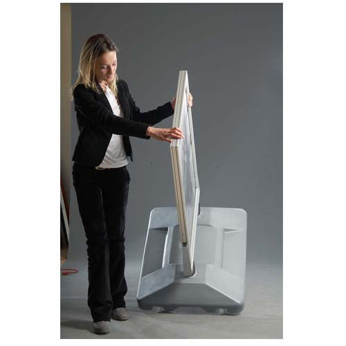 ALL-WEATHER Rolling Wind Pavement Sign Stand with Fillable Water Base ...