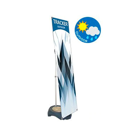 Tracker Adjustable Outdoor Banner Stand 23.5" or 40" W | Single-Sided ...