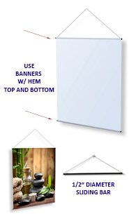 Aluminum Suspended Sliding Bar Banner Displays - 24 Inches Wide ...
