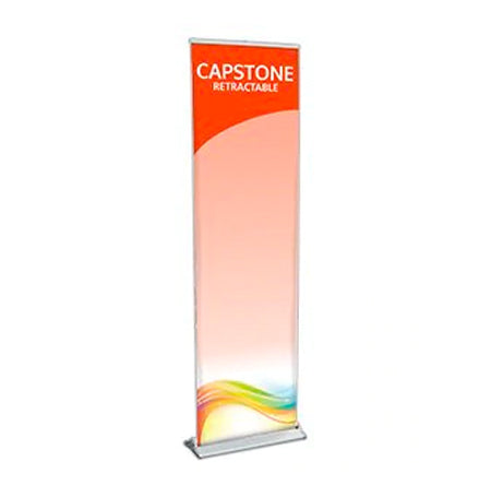 CAPSTONE Retractable Banner Stand | 23.5" Wide | Single Sided – FloorStands