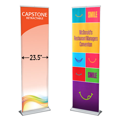CAPSTONE Retractable Banner Stand | 23.5" Wide | Single Sided – FloorStands