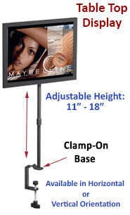 Countertop Clamp Frames - 7 x 11 Poster Display (Adjustable Height ...