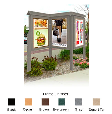 Eco-Design Six-Sided 28 x 42 Information Center Standing Message Board ...
