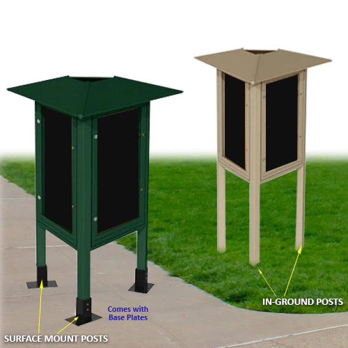 Eco-Design 28x42 Three Sided Kiosk Information Center Free Standing ...