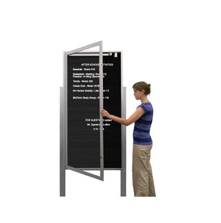 Extra Large Outdoor Enclosed Letter Boards with Leg Posts | Single Doo ...