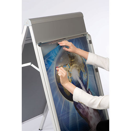 Euro-Style A-Board Sidewalk Sign Holders (for 30x40 Posters) in Silver ...
