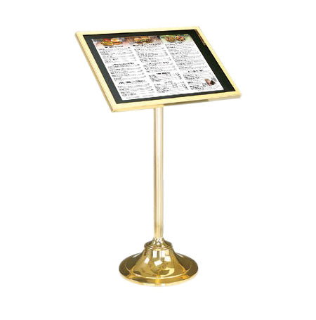 29x20 SOLID BRASS Ultra Luxury Tilted Menu Stand in Landscape – FloorStands