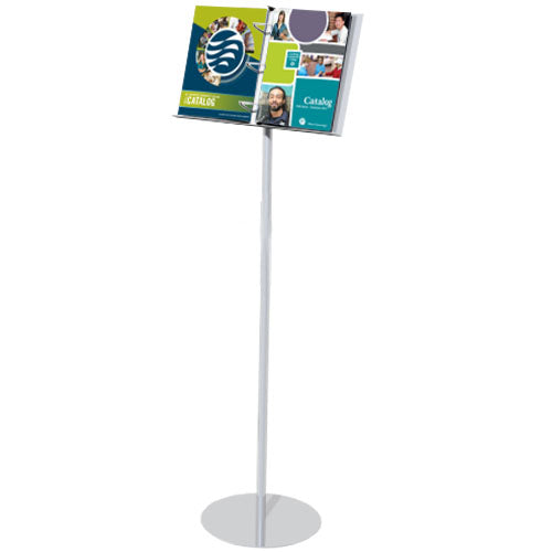 Floor Catalog Display Stand Straight Pole with Sturdy 13" Rounded Base ...