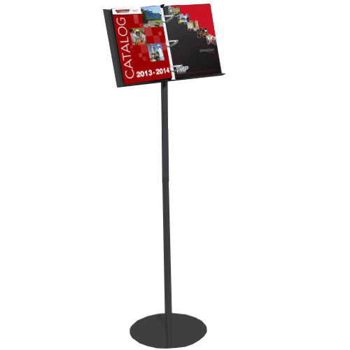 Floor Catalog Display Stand Straight Pole with Sturdy 13" Rounded Base ...