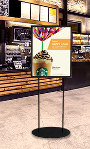 22x28 Floor Sign Holder with Oval Base and Double Post – FloorStands