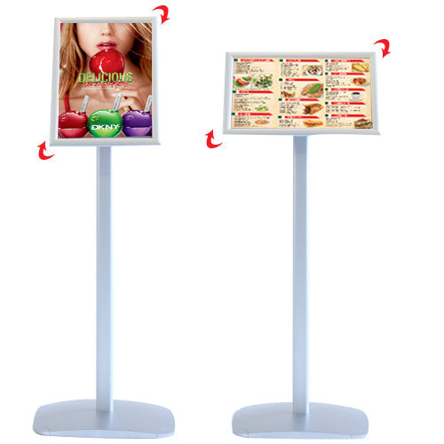 Rotating Sign Frame Stand with 8.5x11 Restaurant Menu Snap Frame ...
