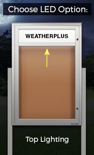 Extreme WeatherPlus™ Outdoor Bulletin Boards on Posts + LED + Header ...