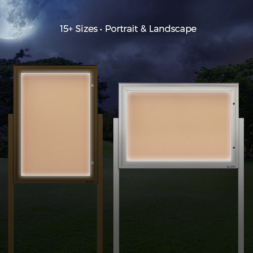 Lighted Free-Standing Extreme Weather Plus™ Outdoor Bulletin Boards ...