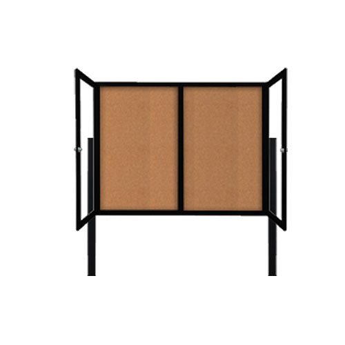 Standing 50x50 Outdoor Enclosed Bulletin Board 2 Door Free Shipping ...