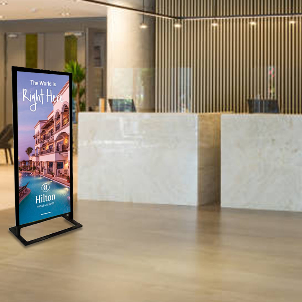 Indoor Heavy-Duty, Steel 30x70 Poster Display Floor Stand - 2-Sided ...