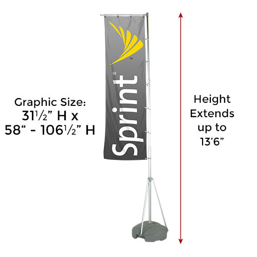 High Noon Adjustable Outdoor Banner Flag Stand | 31.5" Wide – FloorStands