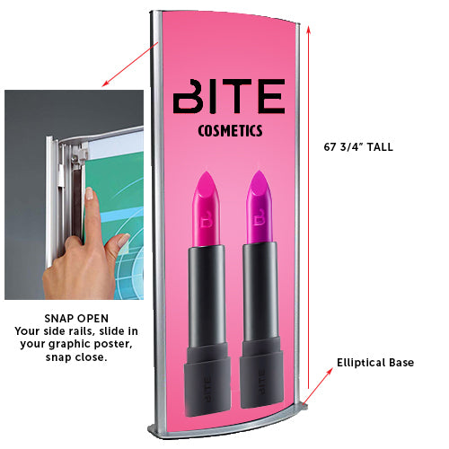 Illuminated Curved Totem Floor Display Double Sided Posters 27 x 67 ...