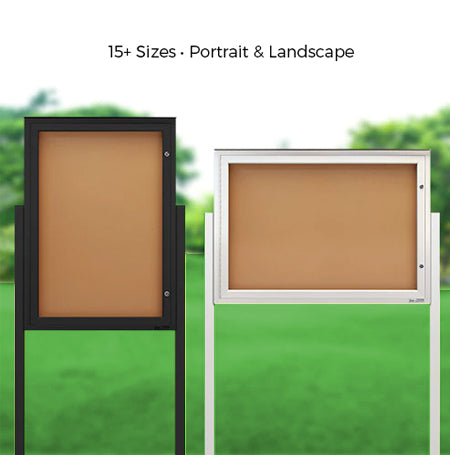 Extreme WeatherPlus™ Outdoor Enclosed Bulletin Boards Display + Posts ...