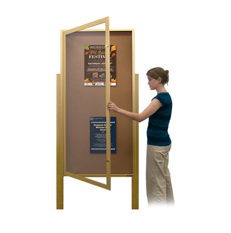48x48 Extra Large Outdoor Enclosed Bulletin Board w Posts Ships Free ...