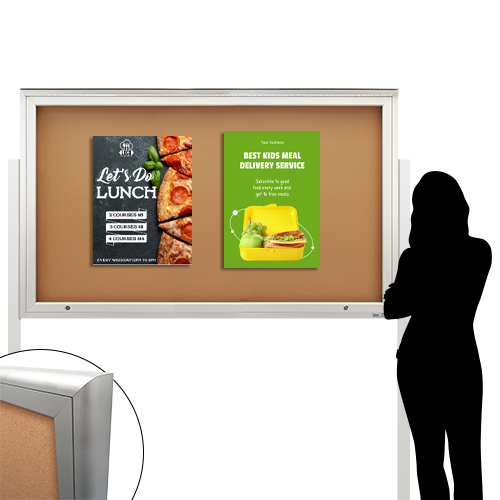 Freestanding WeatherPLUS XL Radius Edge Outdoor Bulletin Board Display ...