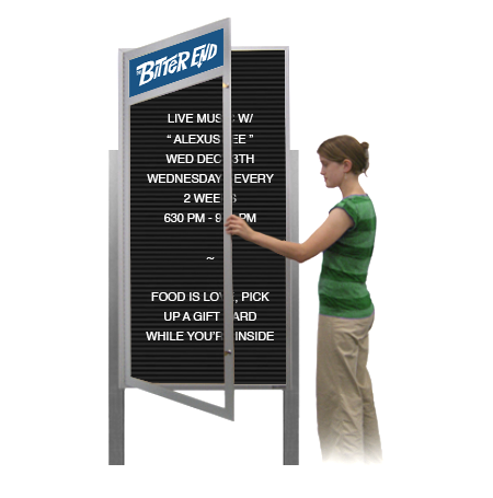 Extreme WeatherPlus™ XL Outdoor Radius Letter Board Stand with Header ...