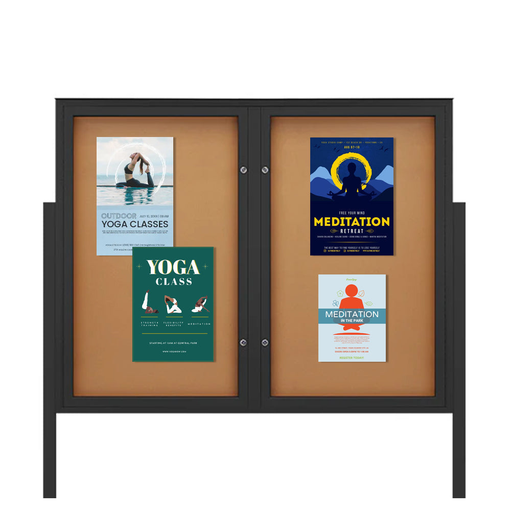 Extreme WeatherPlus™ Outdoor Enclosed Poster Stands 2-3 Doors – FloorStands