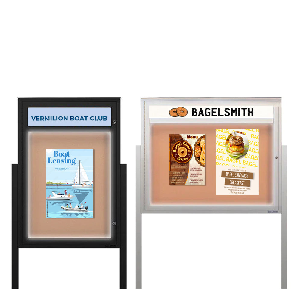 Extreme WeatherPlus™ Outdoor Poster Cases on Posts + LED + Header ...