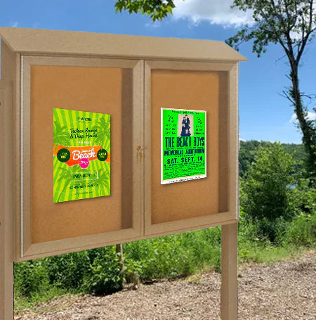 Eco-Design Free Standing 48x36 Outdoor Message Center + Double Doors ...
