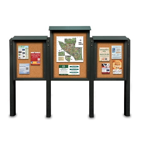 Eco-Design Free Standing 96x48 Outdoor Message Center - Triple Doors ...