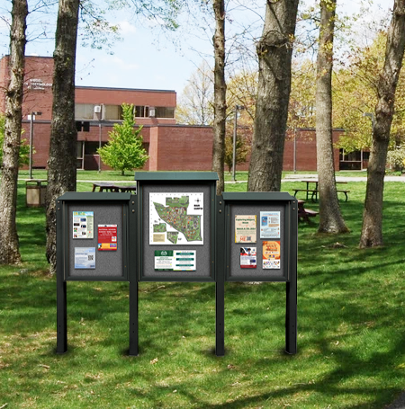 Eco-Design Free Standing 96x48 Outdoor Message Center - Triple Doors ...