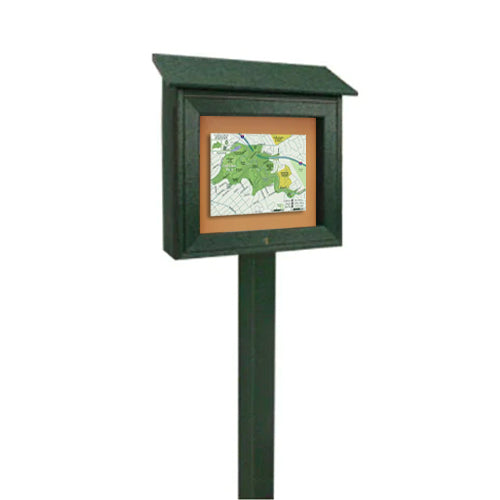 18 x 18 Outdoor MINI Message Center Cork Board Display on a Post ...