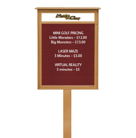 12x18 Standing Outdoor Letter Board Message Center with Header ...