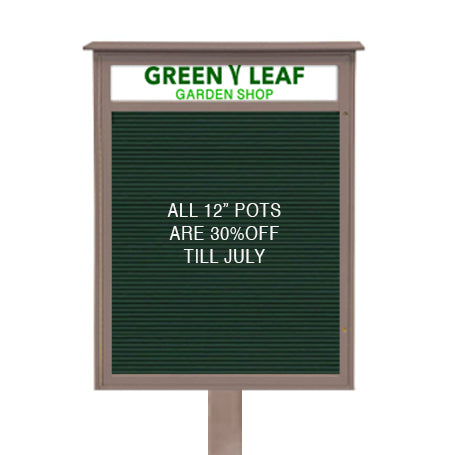 18x24 Standing Outdoor Letter Board Message Center with Header ...