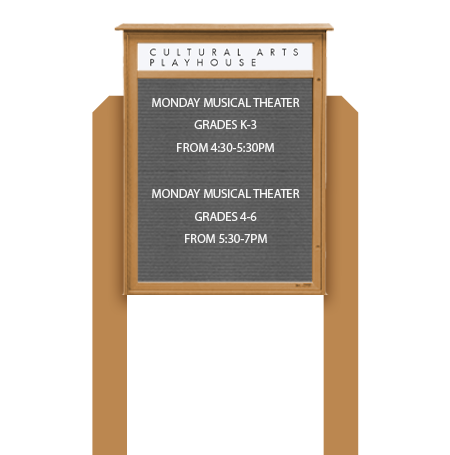 24x24 Standing Outdoor Letter Board Message Center with Header ...