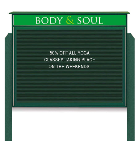 36x48 Outdoor Letter Board Message Center with Header and Posts - 1 ...