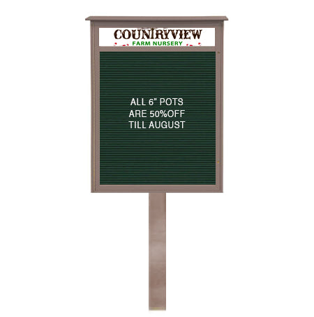 8.5x11 Standing Outdoor Letter Board Message Center with Header ...