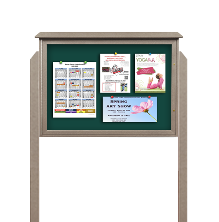 48x36 Standing Outdoor Message Center - Fabric Wrapped Magnetic Board ...