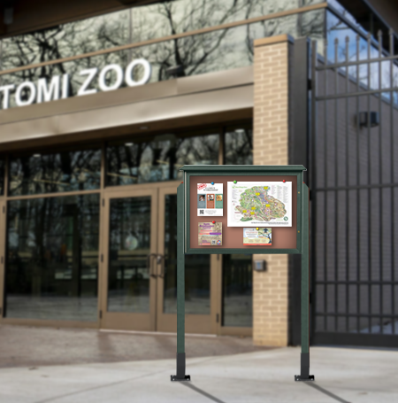 48x36 Standing Outdoor Message Center - Fabric Wrapped Magnetic Board ...