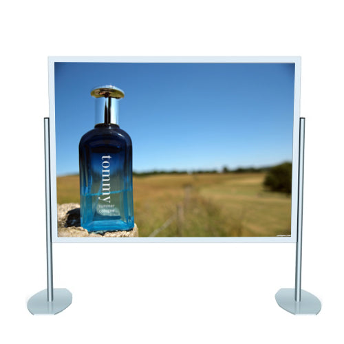 Large Format 48x48 Poster Display Stand Sign Holder with 2 Metal Posts ...
